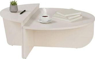 Dmora Wohnzimmertisch Feyre, Niedriger Wohnzimmertisch, Kaffeeregal, Couchtisch f&uuml;r Sofa, 90x60 h35 cm, Wei&szlig; - Dmora