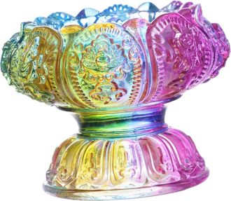 Garneck Buddha Teelichthalter Aus Azurblauem Stein Zarter Kerzenständer Buddhistischer Kerzenständer Mit Butterlampenhalter Für Schreibtischdekoration Und Hei