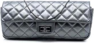 Chanel Pochette en cuir Pre-owned - Femme - Pre-owned - Gris - Taille: ONE Size