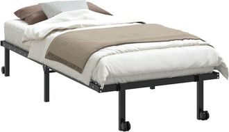 vidaXL Bettgestell ohne Matratze Klappbar Schwarz 90x200 cm Stahl Vidaxl