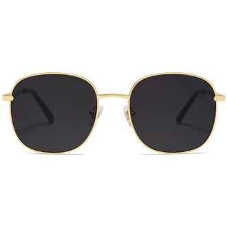 Sojos Retro Rund Rechteckig Sonnenbrille Damen Herren flat Metallrahmen Sonnerbrillen mit UV400 Schutz Mittle/Größ SJ1137 (Hellgold/Graue, Millimeter, 53)