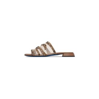 Loriblu Mules aus haselnussbraunem Leder mit Kristallverzierungen - - Shoes - Damen - Braun - 35 EU