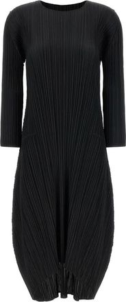 Issey Miyake Femme, Robes, Noir, Taille: 40 FR Monthly Colors October Pleated Midi Dress