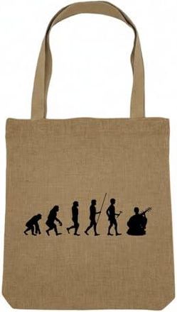 Fabulous Sac Shopping Tote Bag Aspect Lin - Evolution Sarod Inde Musique Instrument Musicien - Sac de Courses Toile Epaisse 360g Beige Naturel Cabas Port&eacute; Epau
