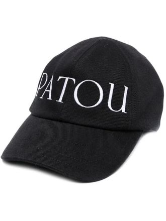 Patou Caps & M&uuml;tzen - Black Six-Panel Cap With Embroidered Logo - Gr. M - in Schwarz - f&uuml;r Damen
