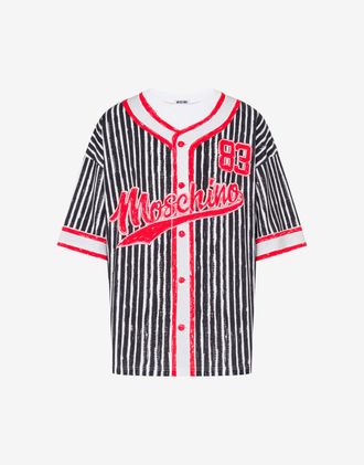 Moschino T-shirt en jersey de coton biologique imprim&eacute; - Noir