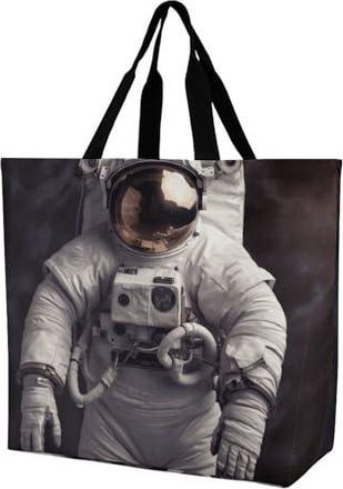 Generic Astronaute Sac Fourre-Tout Grand Sacs R&eacute;utilisable Sac A Main Femmes Pour Universit&eacute; Gym Voyage