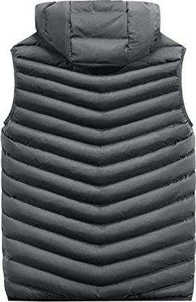 Generic Gilet matelass&eacute; pour homme avec capuche - Doudoune dhiver ultra l&eacute;g&egrave;re - Avec fermeture &eacute;clair - Gilet de sport - Gilet de course - Gilet de transitio