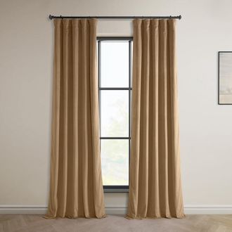 Half Price Drapes Heritage VPYC-161232-108 Pl&uuml;schsamt-Vorh&auml;nge f&uuml;r Schlafzimmer und Wohnzimmer, 127 x 274 cm, 1 Paneel, gew&uuml;rzter Rum