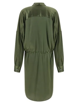 Dries Van Noten Womens Bicolor Silk Midi Dress