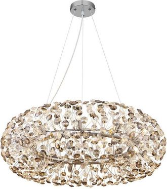 Globo Lighting Lampe suspendue pour salle &agrave; manger, luminaire suspendu LED 20 flammes, cristal fum&eacute; transparent G9