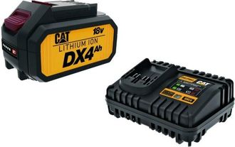 CAT kit mit 1 lithium-batterie 18V 4.0AH DXB4 + 1 batterieladeger&auml;t DXC4