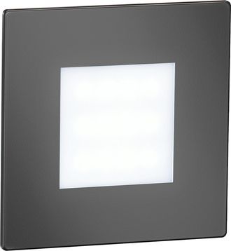 LEDs Com LED Treppenlicht/Wandeinbauleuchte FEX für innen und außen, eckig, anthrazit, 85 x 85mm, kaltweiß