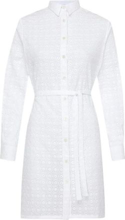 Vilebrequin Femme, Robes, Blanc, Taille: 44 FR Robe chemise en coton Broderie Anglaise