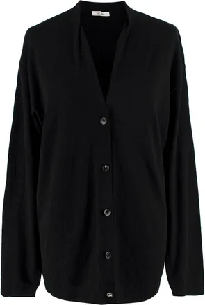 The Row Black Fine Knit Wool Cardigan Size XS