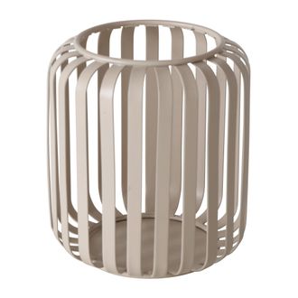 Boltze Boltze Windlicht Viki (beige, Metall, 12 cm hoch, modernes Design, handgearbeitet, Garten Deko, Tisch Deko, Kerzen Zubeh&ouml;r, Windlicht, Teelicht Halter