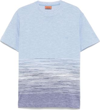 Missoni t-shirt à motif zig-zag brodé - Bleu