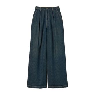 Twinset Pantalon large en denim - Femme - Jeans - Bleu - Taille: W25