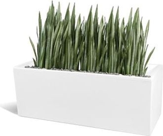 KLORIS Blumenkasten, rechteckig, modern, aus Polyethylen, 100 x 30 cm, Höhe 30 cm, Tiefe 17 cm, weiß, hohe Qualität, hergestellt in Italien