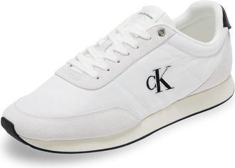 Calvin Klein Herren Runner Sneaker Retro Mix mit Logo, Wei&szlig; (Bright White/Black), 44