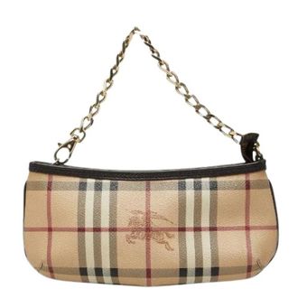Burberry Pre-owned Nova Check Shadow Horse PVC Pouch - Femme - Pre-owned - Beige - Taille: ONE Size