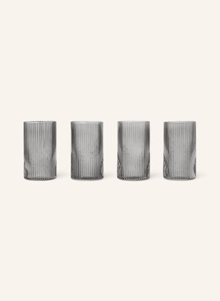 Ferm Living Ferm Living 4er-Set Wassergl&auml;ser Ripple grau