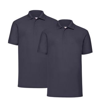Fruit Of The Loom 2er Pique Poloshirt Herren Polo M L XL XXL 3XL 4XL 5XL HLKauf-Block (3XL, 2er Deep Navy & 1x HLKauf-Block)