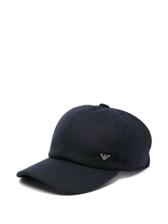 Emporio Armani Caps & M&uuml;tzen - Navy Wool Blend Baseball Cap - Gr. L - in Schwarz - f&uuml;r Damen