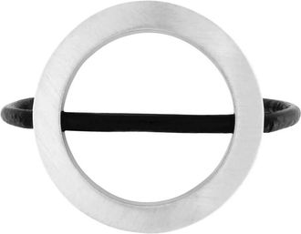 Dansk Copenhagen Nordisches Silber Lederarmband - - Accessories - Damen - Schwarzk - ONE SIZE