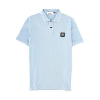 Stone Island Homme, Tops, Bleu, Taille: L Polo en Piqu&eacute; de Coton