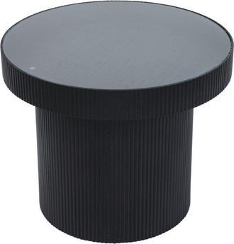 SVITA Table dappoint ronde SVITA MIGUEL avec plateau en verre petite table basse ronde noir
