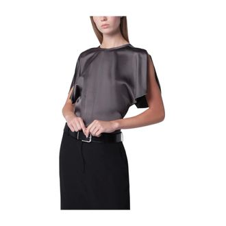 Victoria Beckham Bela Top - Femme - Blouses et Chemises - Gris - Taille: 38 FR