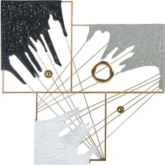 Beliani Wanddekoration Mehrfarbig Metall 70 x 70 cm Handgefertigt Abstraktes Design Glamour&ouml;ser Stil Akzentst&uuml;ck Kunstwerk Dekoration f&uuml;r W&auml;nde