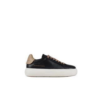 Alexander Smith Soho Donna aus glattem schwarzem Leder und beigen Details - - Shoes - Damen - Schwarzk - 41 EU