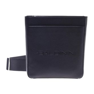 Baldinini Homme, Sacs, Noir, Taille: ONE Size Black tumbled leather crossbody bag