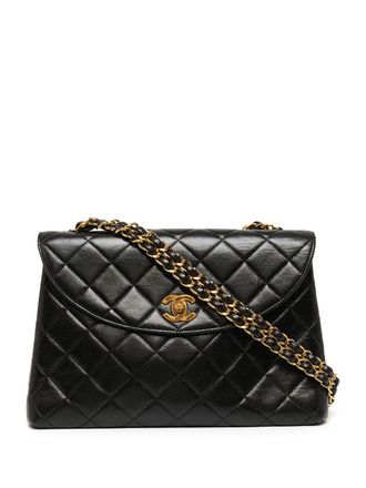 Chanel 2006-2008 mittelgroße 2.55 Flap Schultertasche - Schwarz