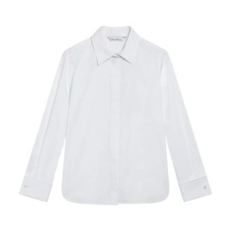 Max Mara Knut Cotton Logo Shirt - - Blouses & Shirts - Damen - Wei&szlig; - XS
