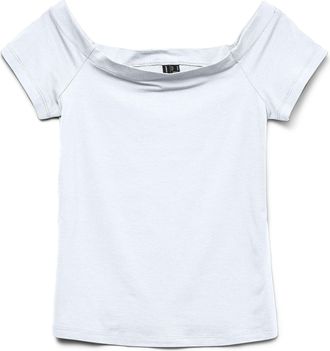 Vero Moda Damen Vmpanda Off-Shoulder Top JRS Ga Noos, Bright White, X-Small