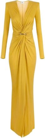 Elisabetta Franchi Femme, Robes, Jaune, Taille: 40 FR Robe de Soir&eacute;e Tapis Rouge