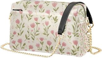 Mnsruu Sacs à bandoulière pour femme, sac à main en cuir à motif floral frais
