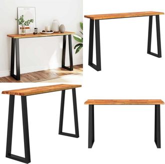 vidaXL Konsolentisch Baumkante 140x40x80 cm Massivholz Akazie - Konsolentisch - Akzentm&ouml;bel - Wohnraumgestaltung - Holztisch - Esszimmertisch - Home & Living