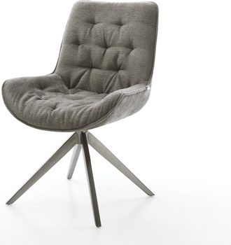 DELIFE Drehstuhl Taimi-Flex Boucl&eacute; Soft Schlamm Kreuzgestell breit Graphit 360&deg; drehbar Wippfunktion, Esszimmerst&uuml;hle