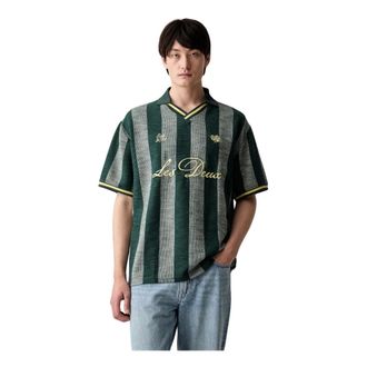 Les Deux Polo en maille ray&eacute;e - Homme - Tops - Vert - Taille: S