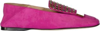 Sergio Rossi PinkLeather Loafers With Crystal Detail - Gr. 35 (EU) - in Rosa