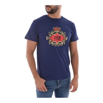 Cavalli T-shirt Gros Logo - Homme - Tops - Bleu - Taille: M