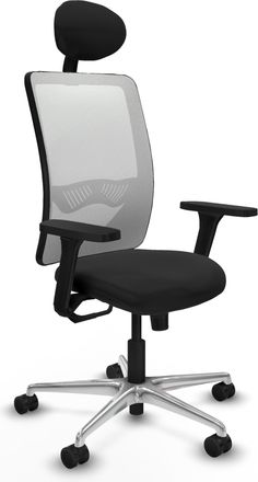 Piqueras y Crespo Gepolsterter Stuhl Zulema mit 3D-Armlehnen, h&ouml;henverstellbarer Lendenwirbelst&uuml;tze und festem Kopfteil, ausgestattet mit Sincro 3-Positionen und Schnei