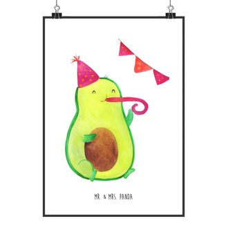 Mr. & Mrs. Panda Bild Avocado Geburtstag DIN A4 - Geschenk, wanddeko, Überraschung, Poster, für Wand, drucke, Party, Feier, kunstdruck, Frucht