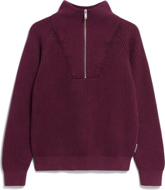 Armedangels Damen Pullover aus Bio-Baumwolle RONYIAAS GMT DYE Loose Fit Dark Cranberry