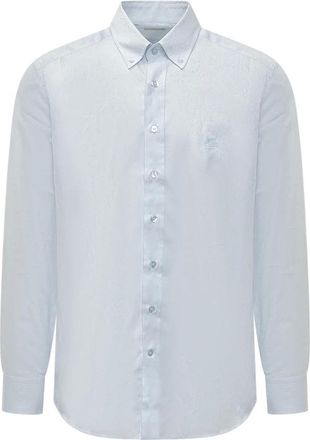 Etro Homme, Chemises, Bleu, Taille: 2XL Cotton Jacquard Shirt