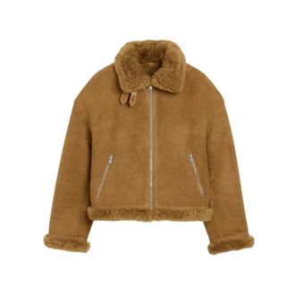 Ami Lammfell-Fliegerjacke - - Jackets - Herren - Braun - M
